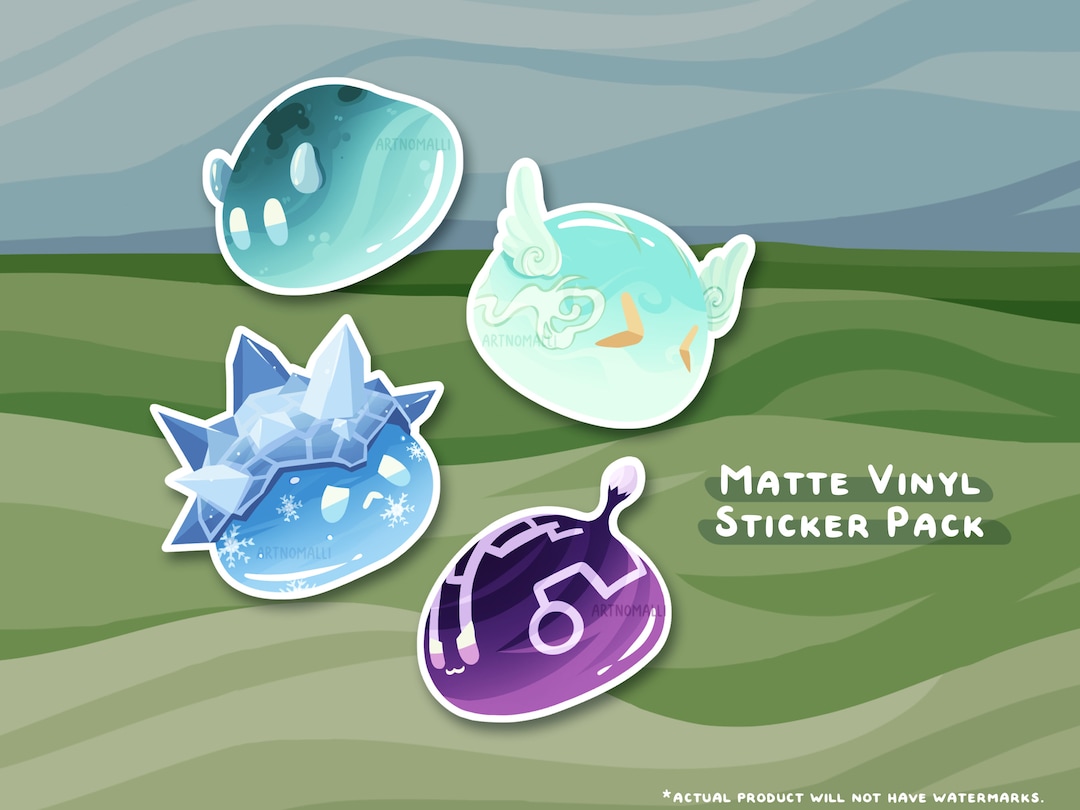 Genshin Impact Slimes Sticker Pack P1 Anemo, Cryo, Hydro, Electro Cute ...