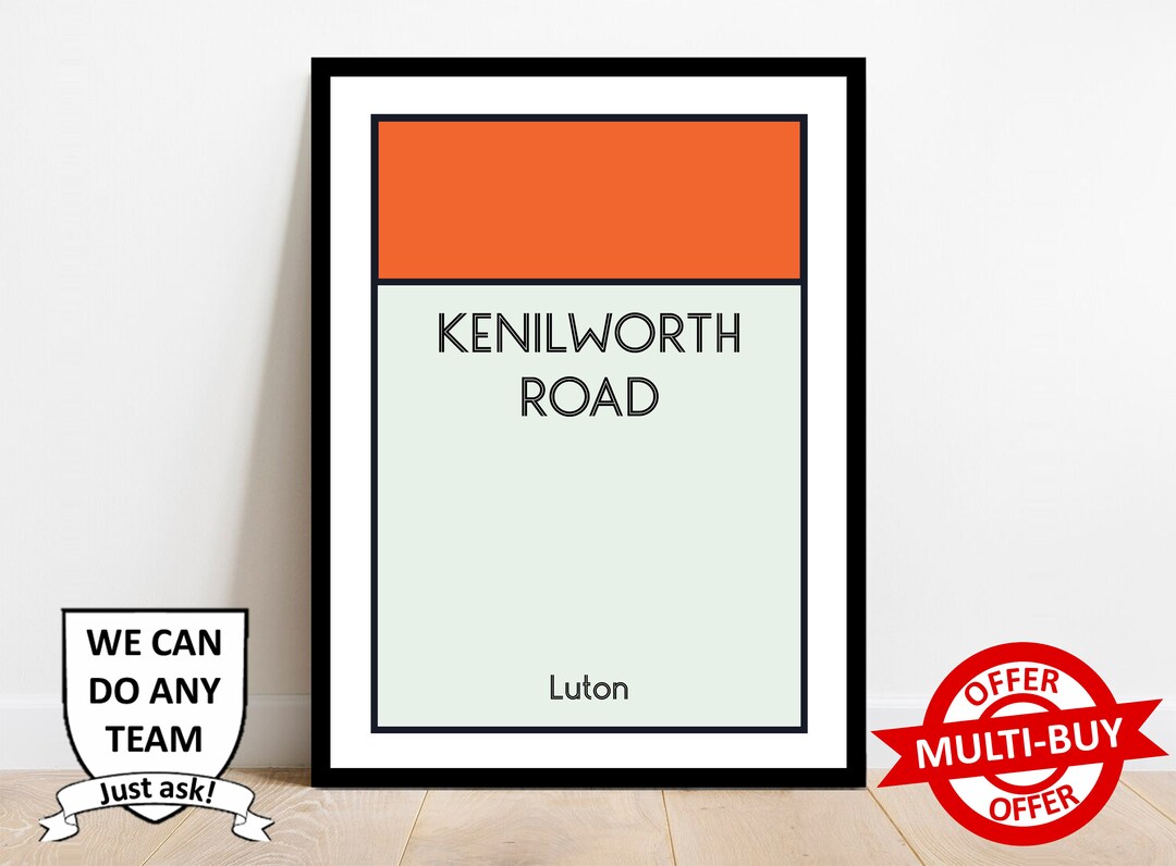 Luton Town Football Monopoly Stadium Print Wall Art Poster Custom ...