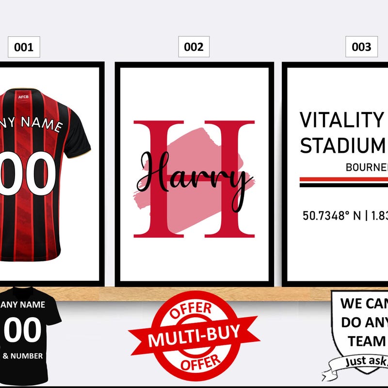 Bournemouth Football Poster - Etsy UK