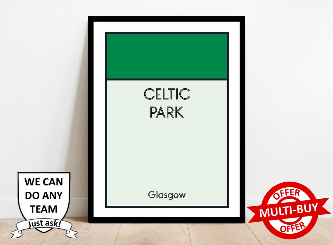 Celtic Football Monopoly Stadium Print Wall Art Poster Custom Prints ...