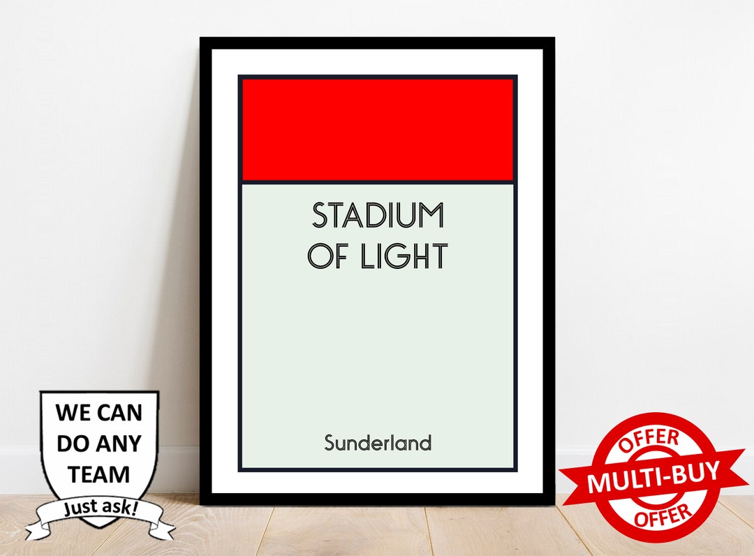 Sunderland Football Monopoly Stadium Print Wall Art Poster Custom ...