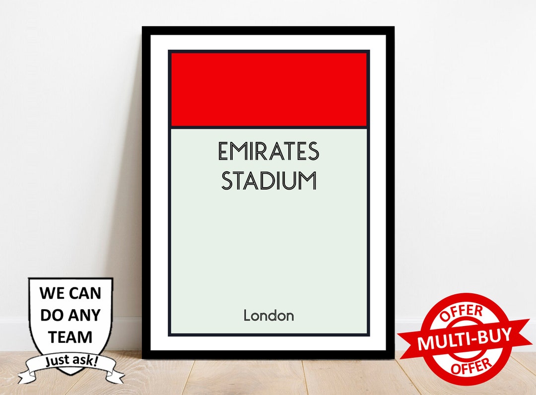Arsenal Football Monopoly Stadium Print Wall Art Poster Custom Prints ...