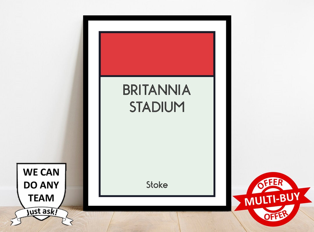 Stoke City Football Monopoly Stadium Print Wall Art Poster Custom ...