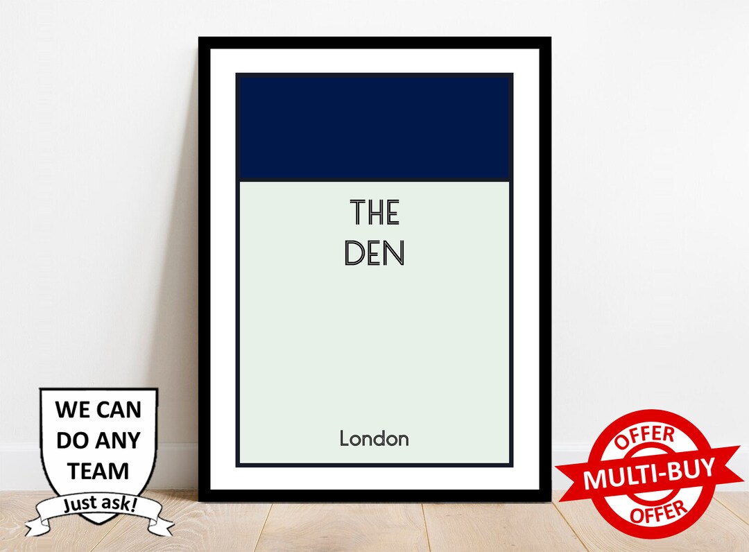 Millwall Football Monopoly Stadium Print Wall Art Poster Custom Prints ...