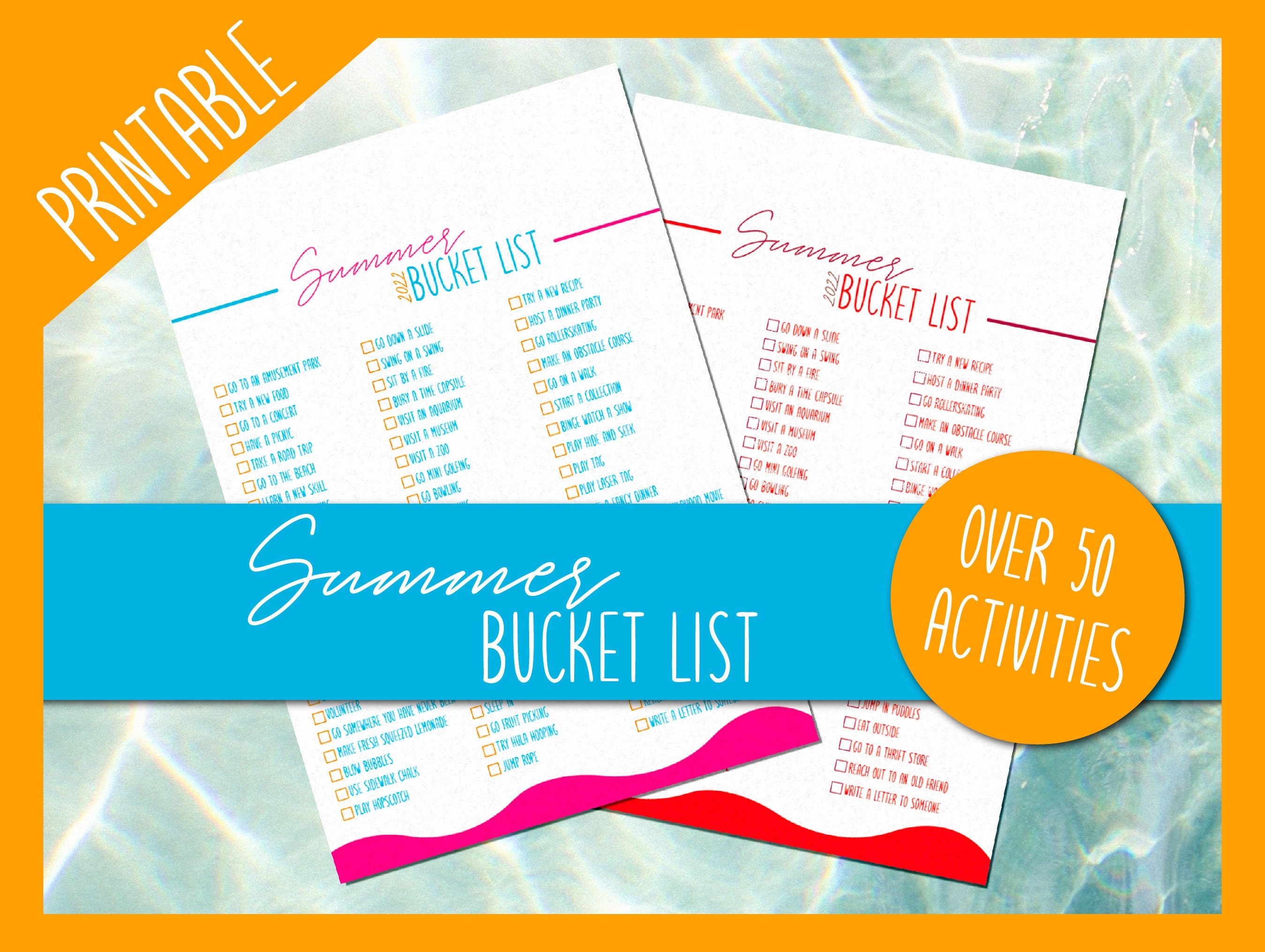 Summer Bucket List | BLACK & WHITE | Printable | 50+ Activities ...