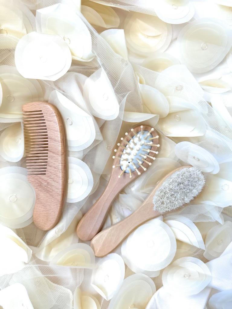 Personalized Baby Brush Set - Custom Wooden Comb and Soft Bristle Brush ...