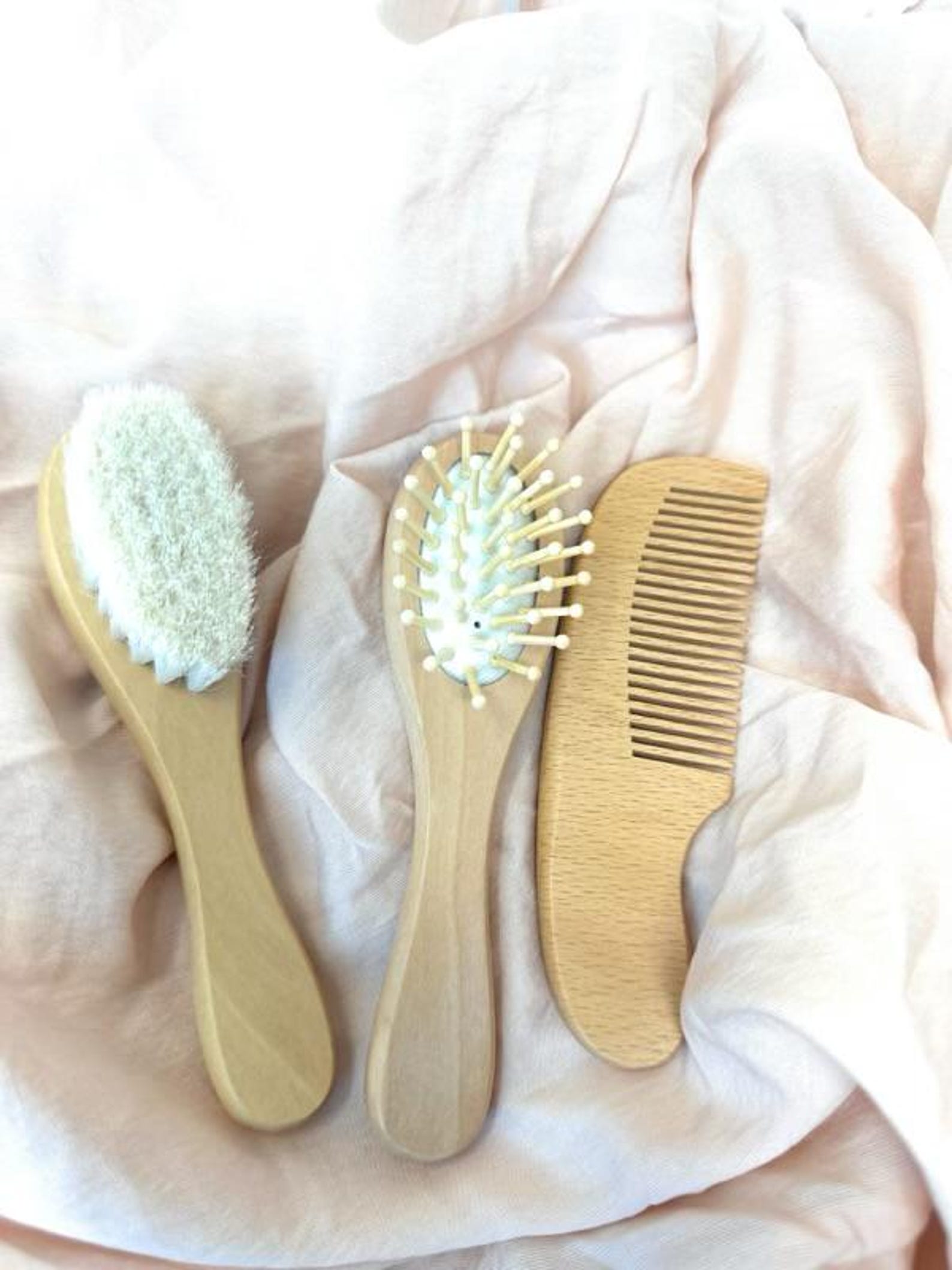 Personalized Baby Brush Set - Custom Wooden Comb and Soft Bristle Brush ...