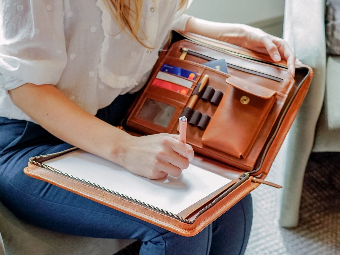 Graduation Gift for Him Monogram Leather Portfolio Briefcase - Etsy