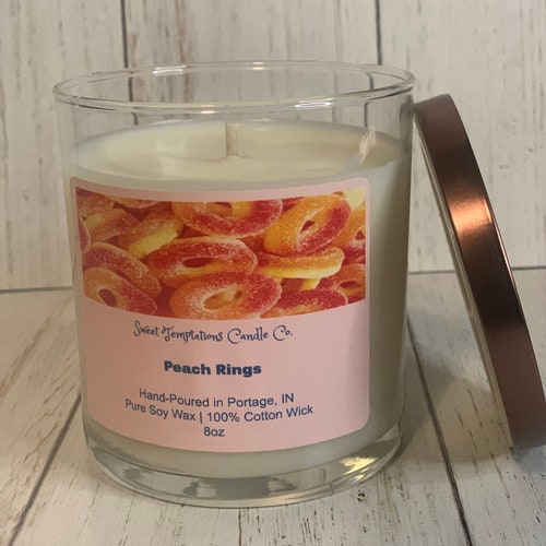 PEACH CANDLE Peachie O's Peach Ring Just Peachy - Etsy