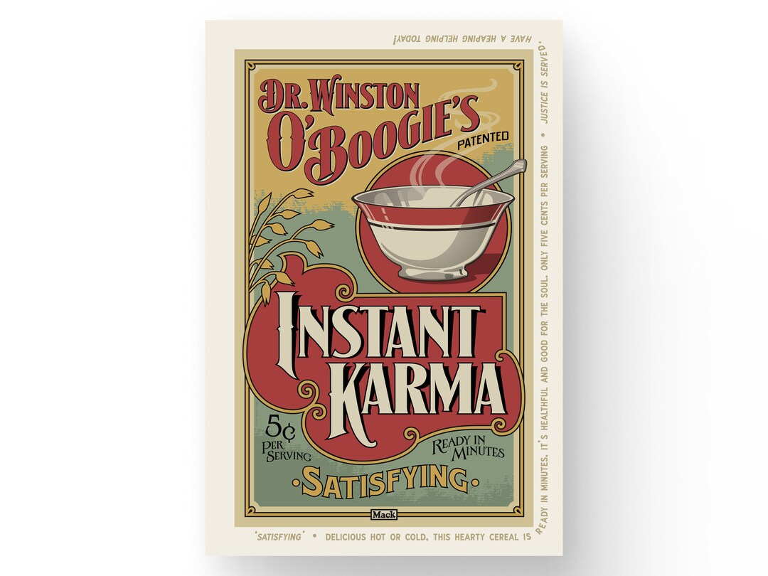 INSTANT KARMA Retro Art Print - Etsy