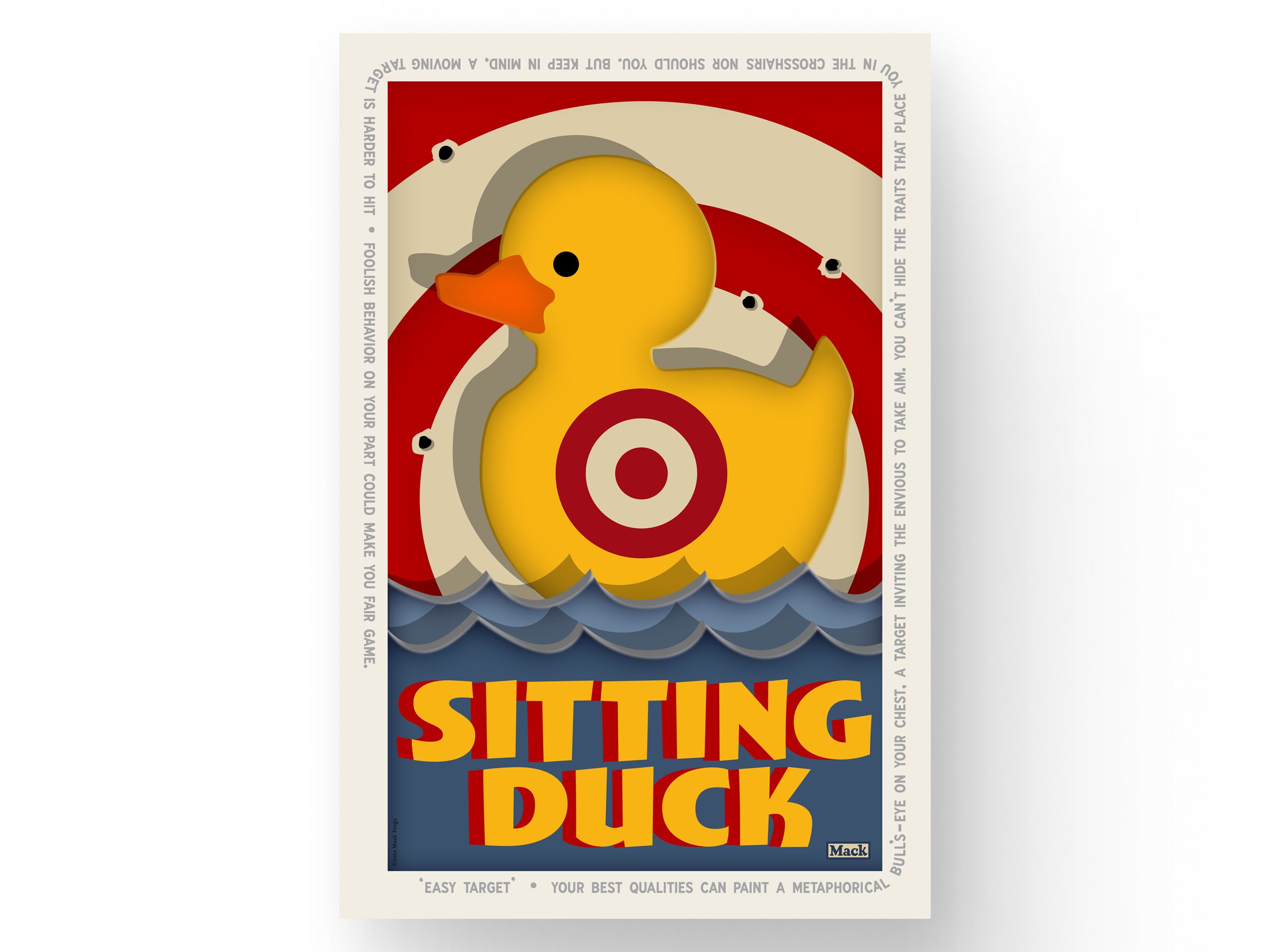 SITTING DUCK Retro Art Print - Etsy