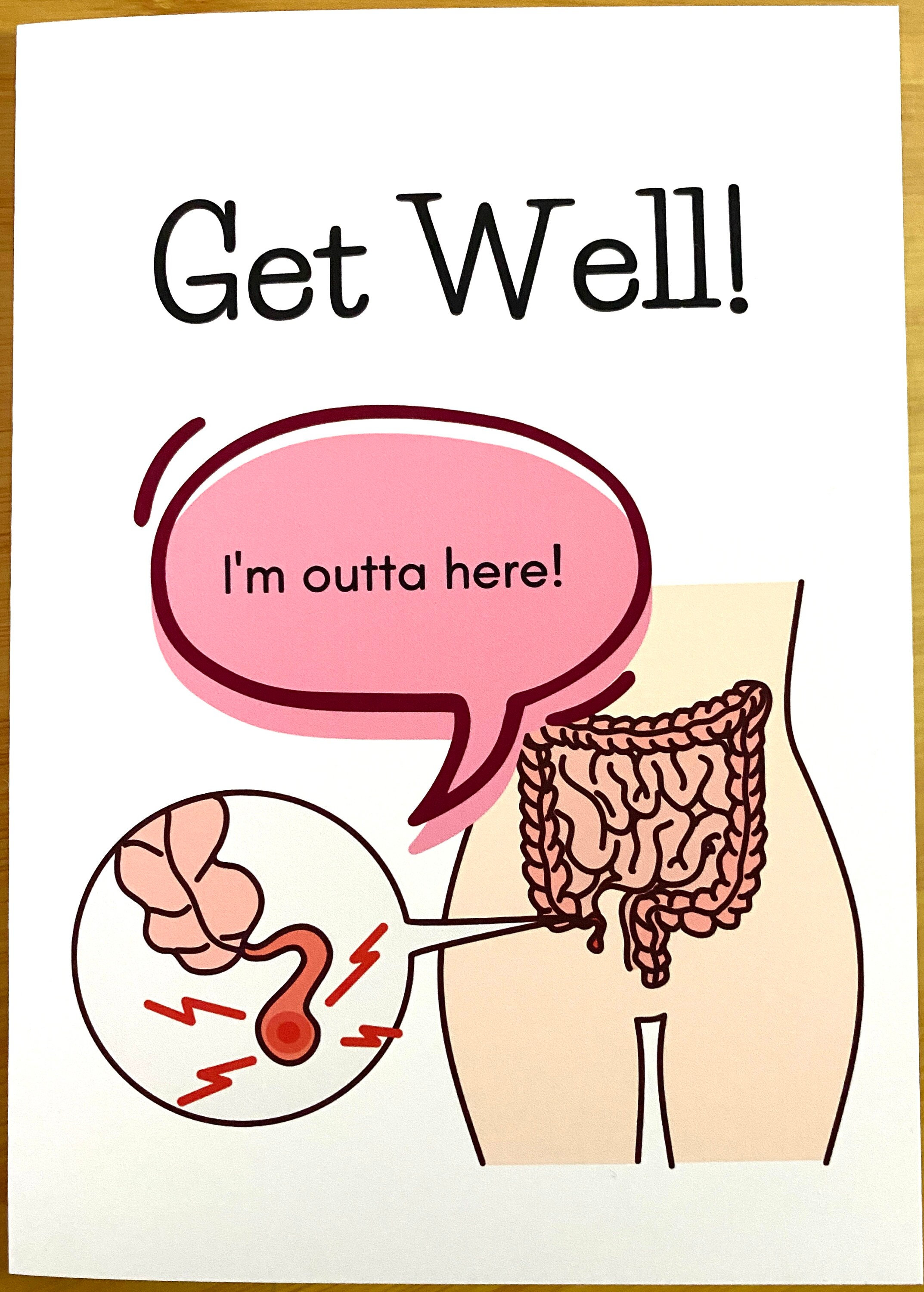 Handmade Appendicitis Get Well Card - Etsy