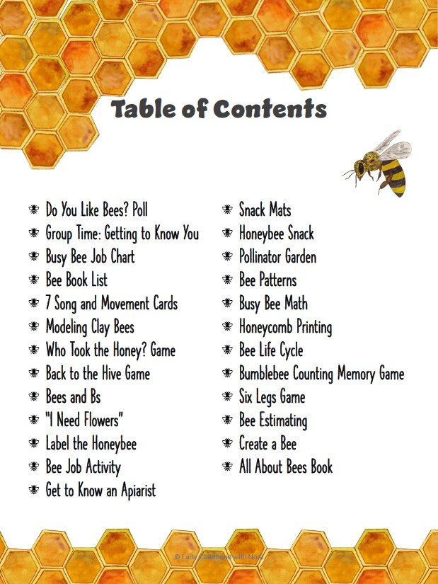 Bee Unit for Preschool or Kindergarten - Etsy