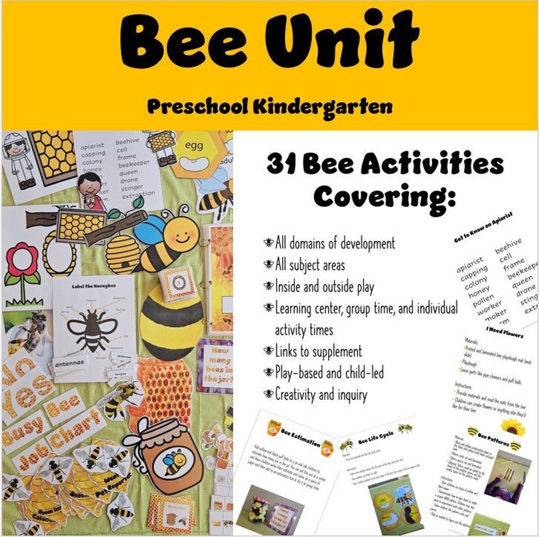 Bee Unit for Preschool or Kindergarten - Etsy