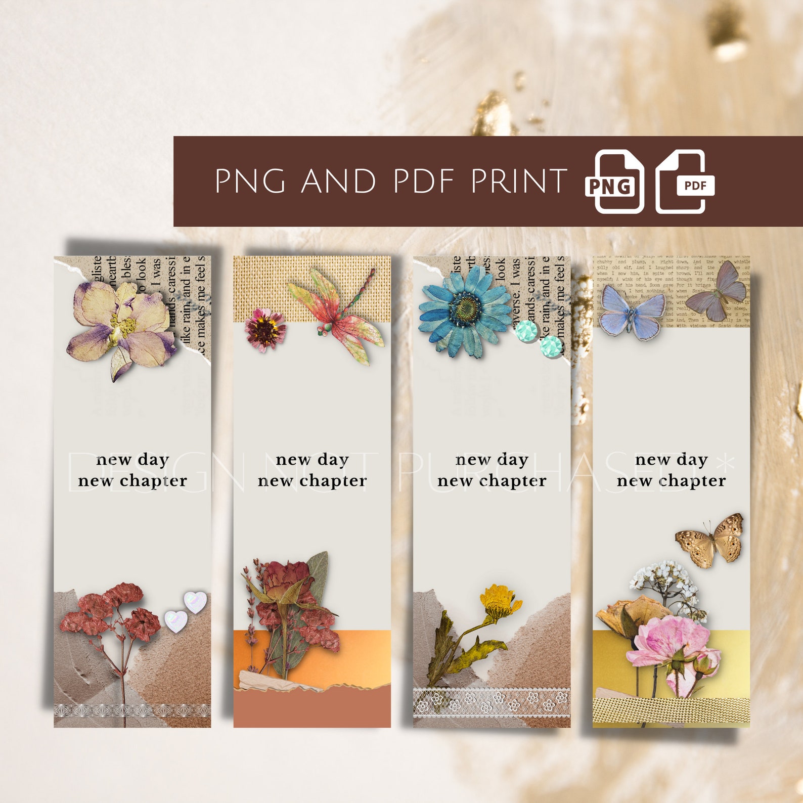 Printable Bookmarks Template, Printable Bookmarks Set, Bookmarks ...