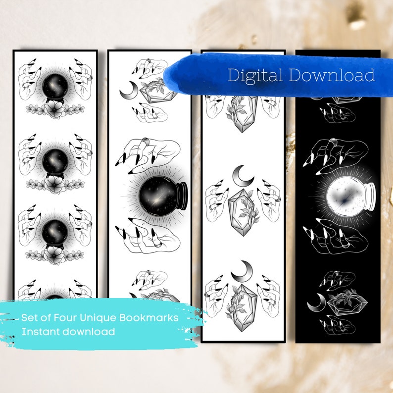 Printable Bookmarks Template, Printable Bookmarks Set, Digital Bookmark ...