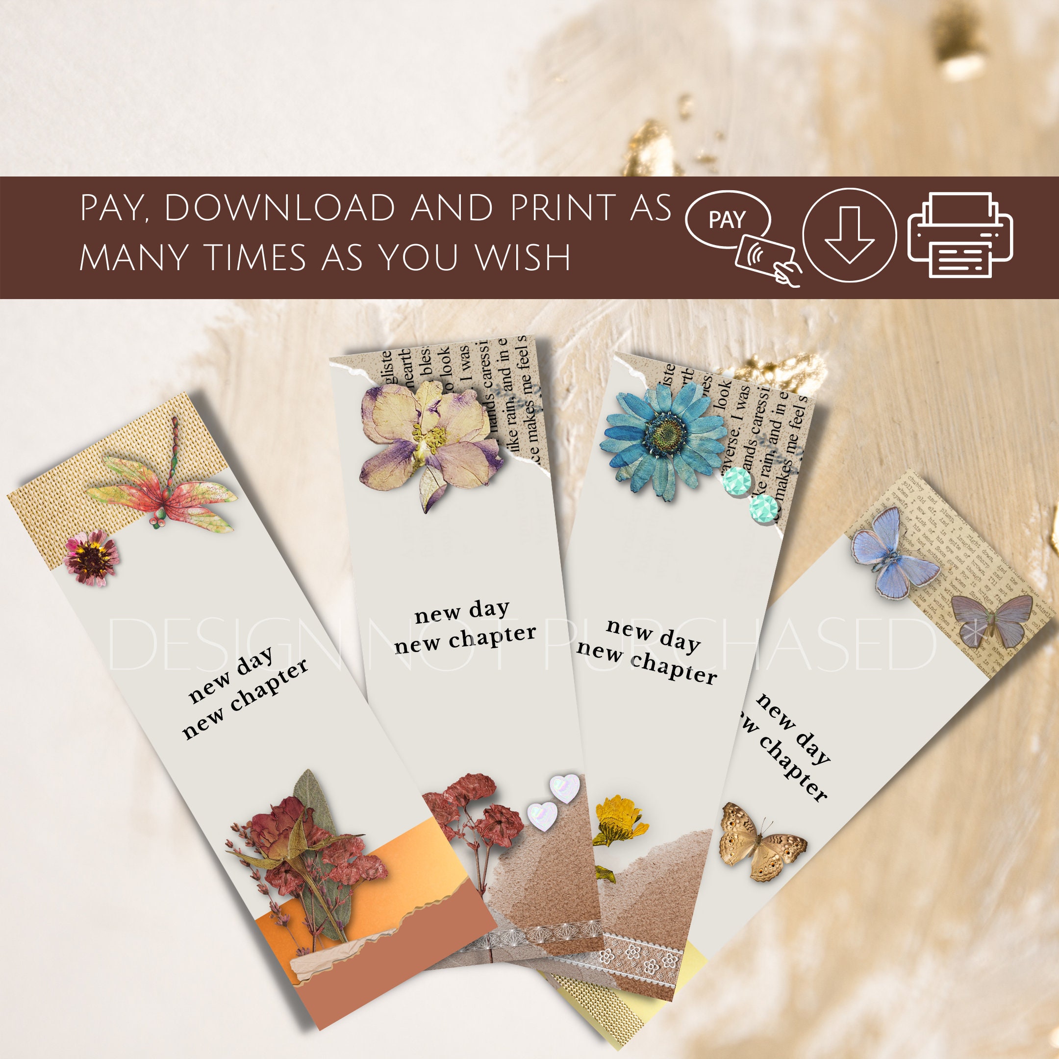 Printable Bookmarks Template, Printable Bookmarks Set, Bookmarks ...