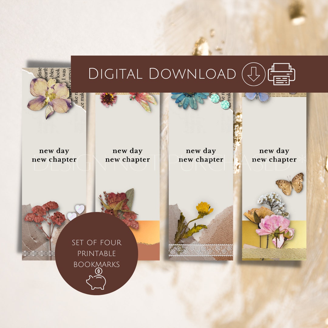 Printable Bookmarks Template, Printable Bookmarks Set, Bookmarks ...