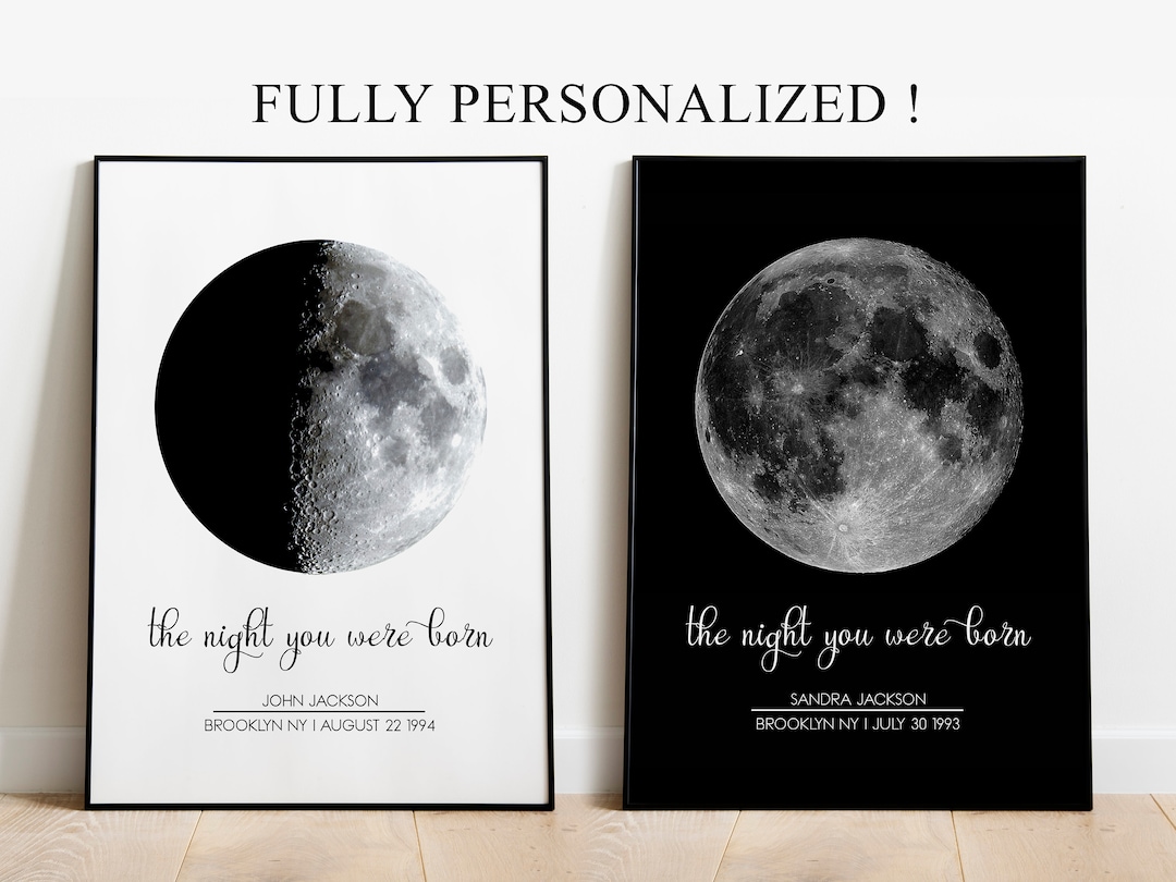 Moon Phase Print Personalized Anniversary Gift for Her Night - Etsy