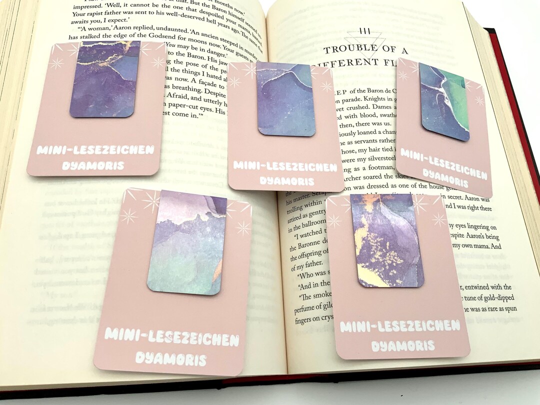 Magnetic Bookmarks - Holographic Effect - Alcohol Ink - Abstract - Mini ...