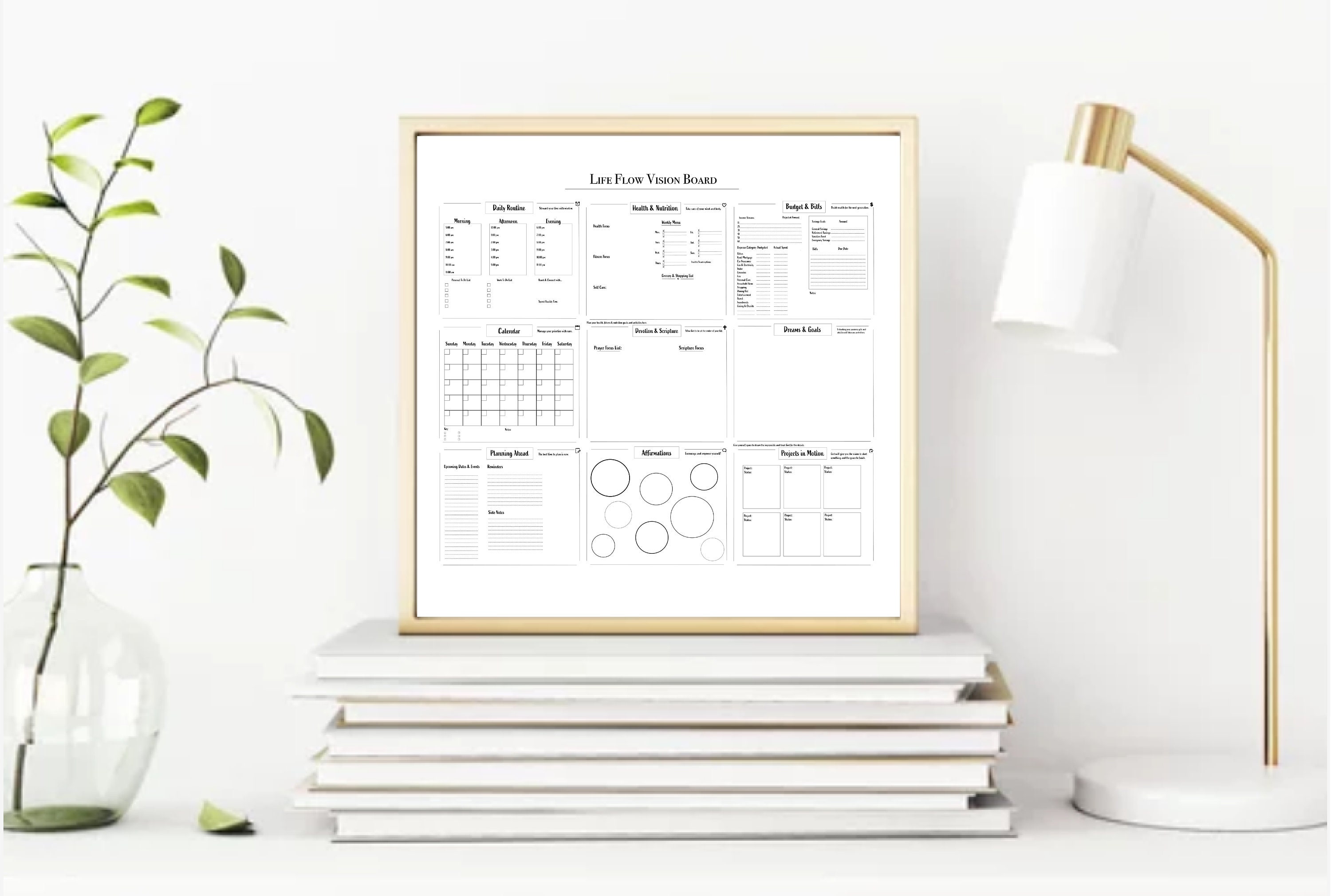 Personal Vision Board | Printable Template | Daily Agenda Planner and ...