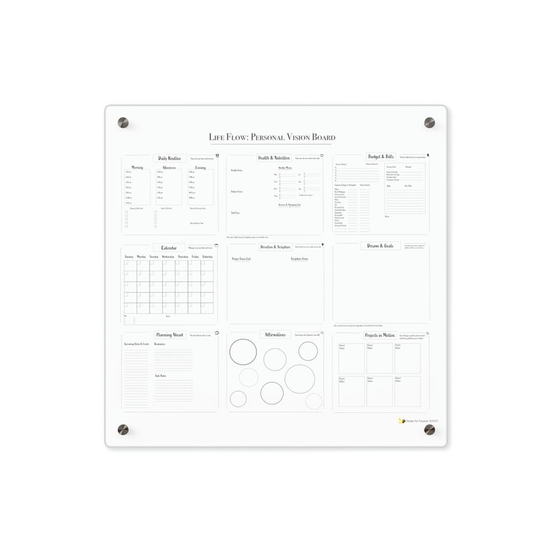 Financial Vision Board Acrylic Wall Panel Budgeting, Savings, Money ...