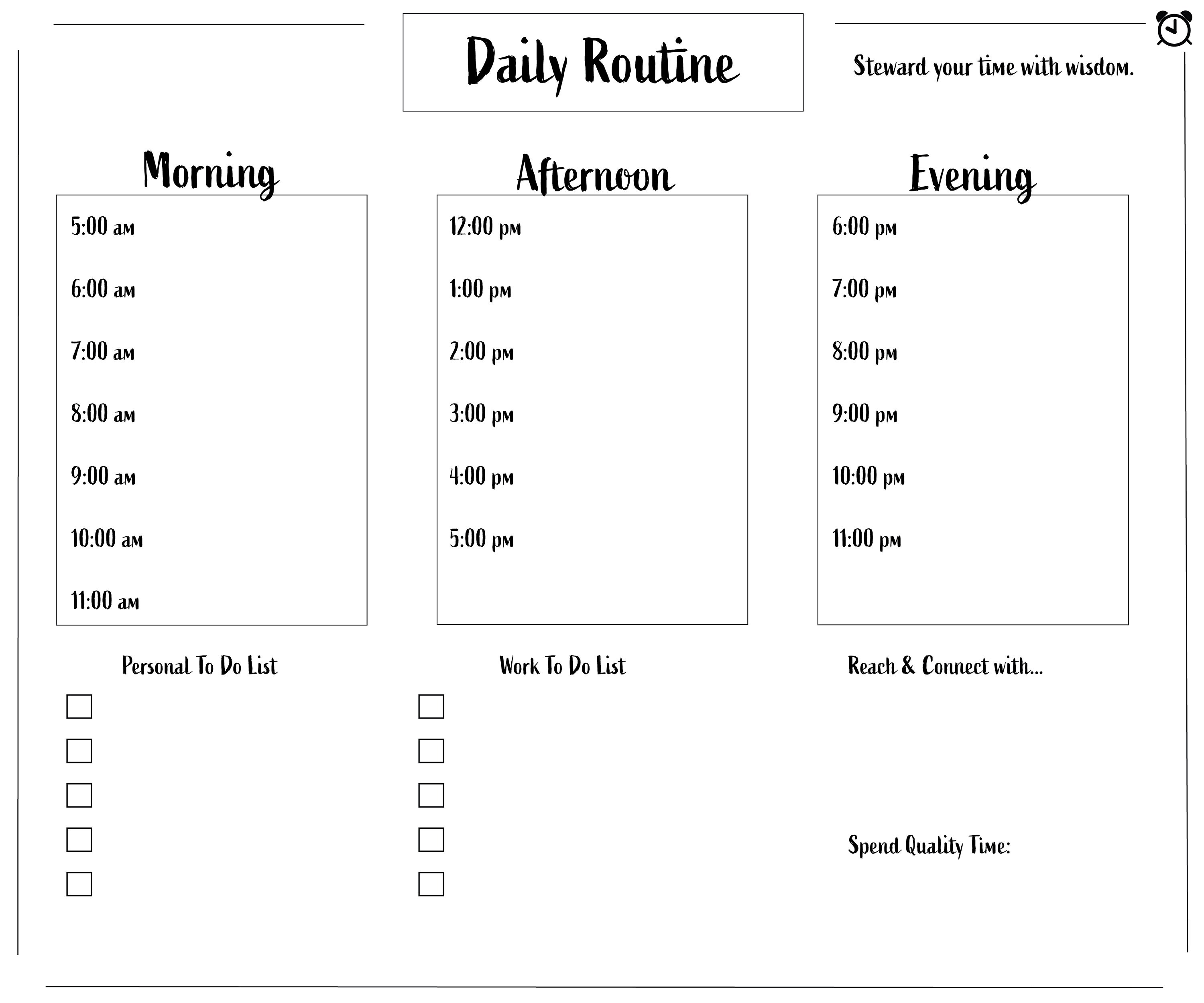 Personal Vision Board Printable Template Daily Agenda Planner and Life ...