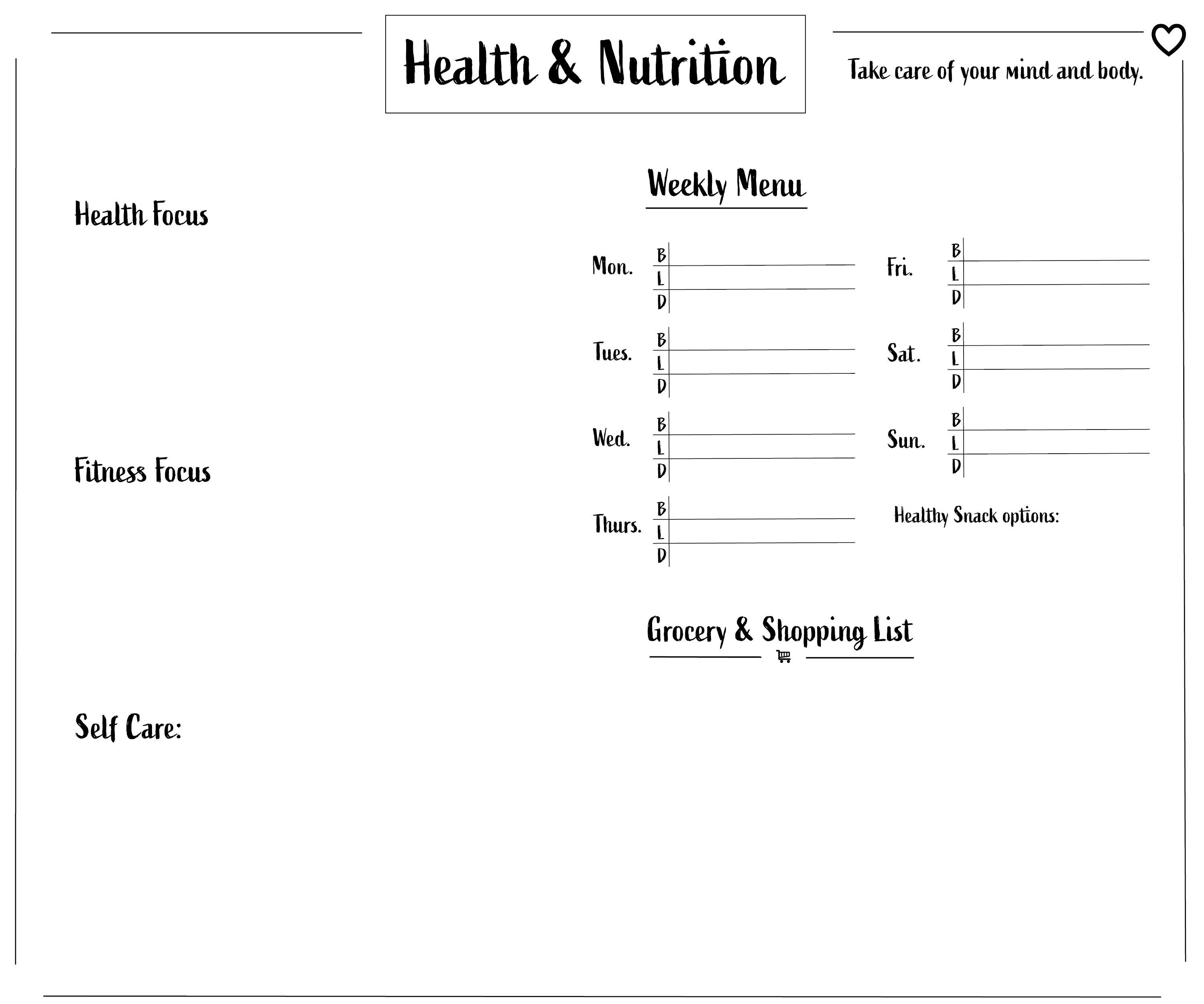 Personal Vision Board Printable Template Daily Agenda Planner and Life ...