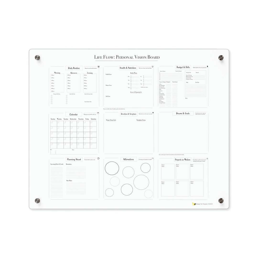 Financial Vision Board | Acrylic Wall Panel | Budgeting, Savings, Money ...