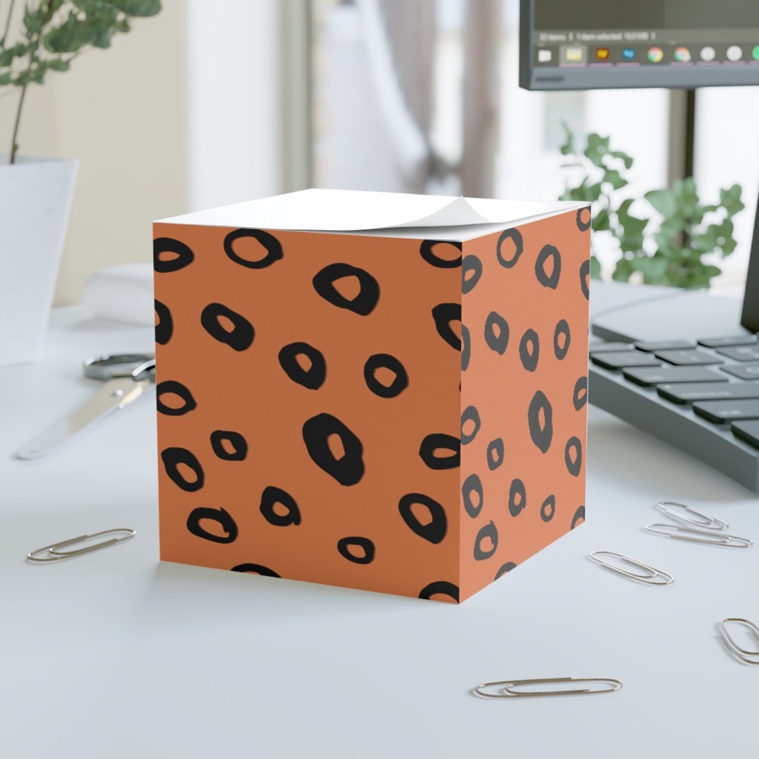 Extra Large Sticky Note Cube | Leopard Print Home Office & Dorm Room ...