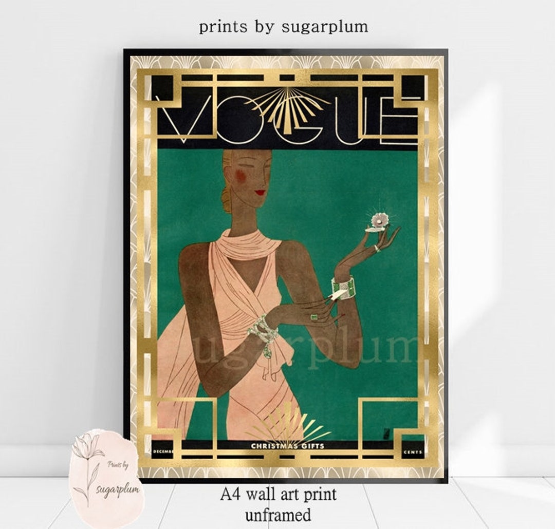 Art Deco Style Vogue Wall Art Watercolour Wall Art Vogue - Etsy