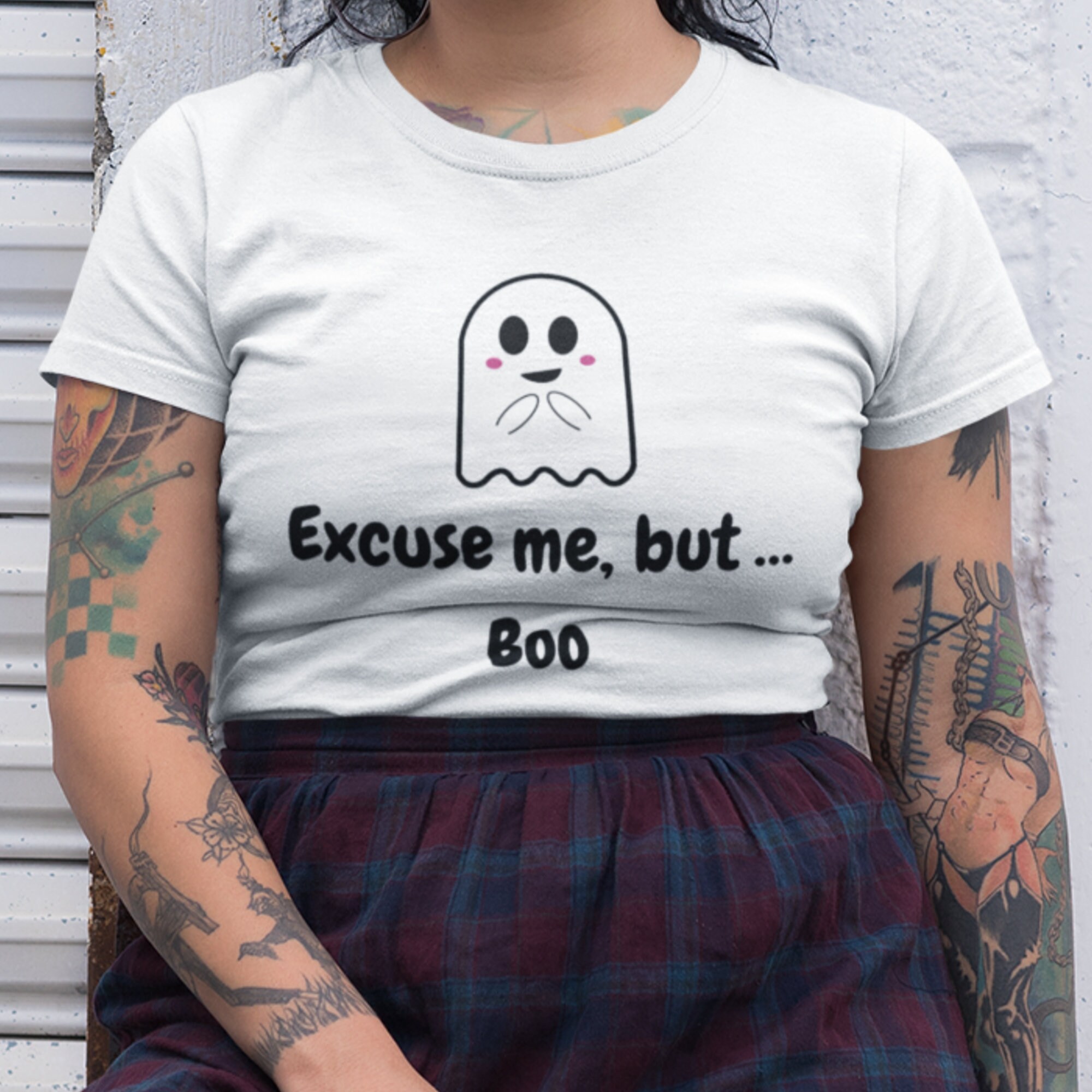 Polite Ghost T-shirt - Funny Halloween Shirt, Spooky Season Tee, Cute ...
