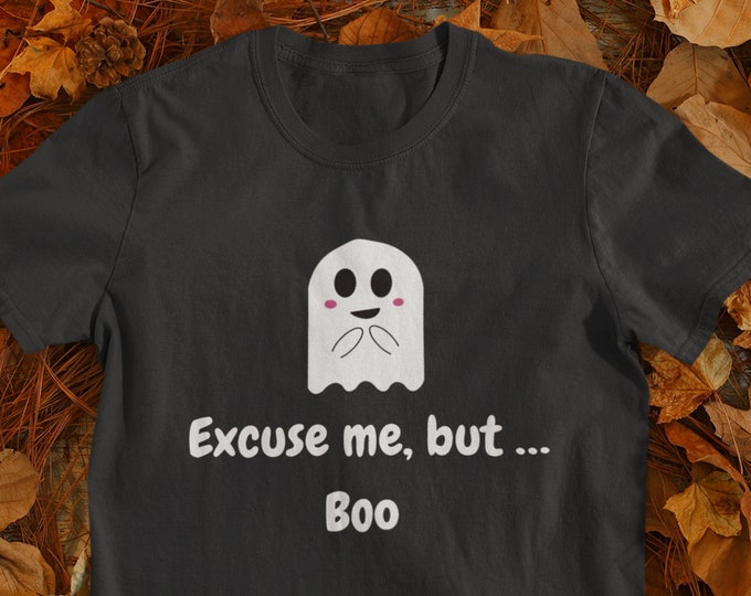 Polite Ghost T-shirt - Funny Halloween Shirt, Spooky Season Tee, Cute ...