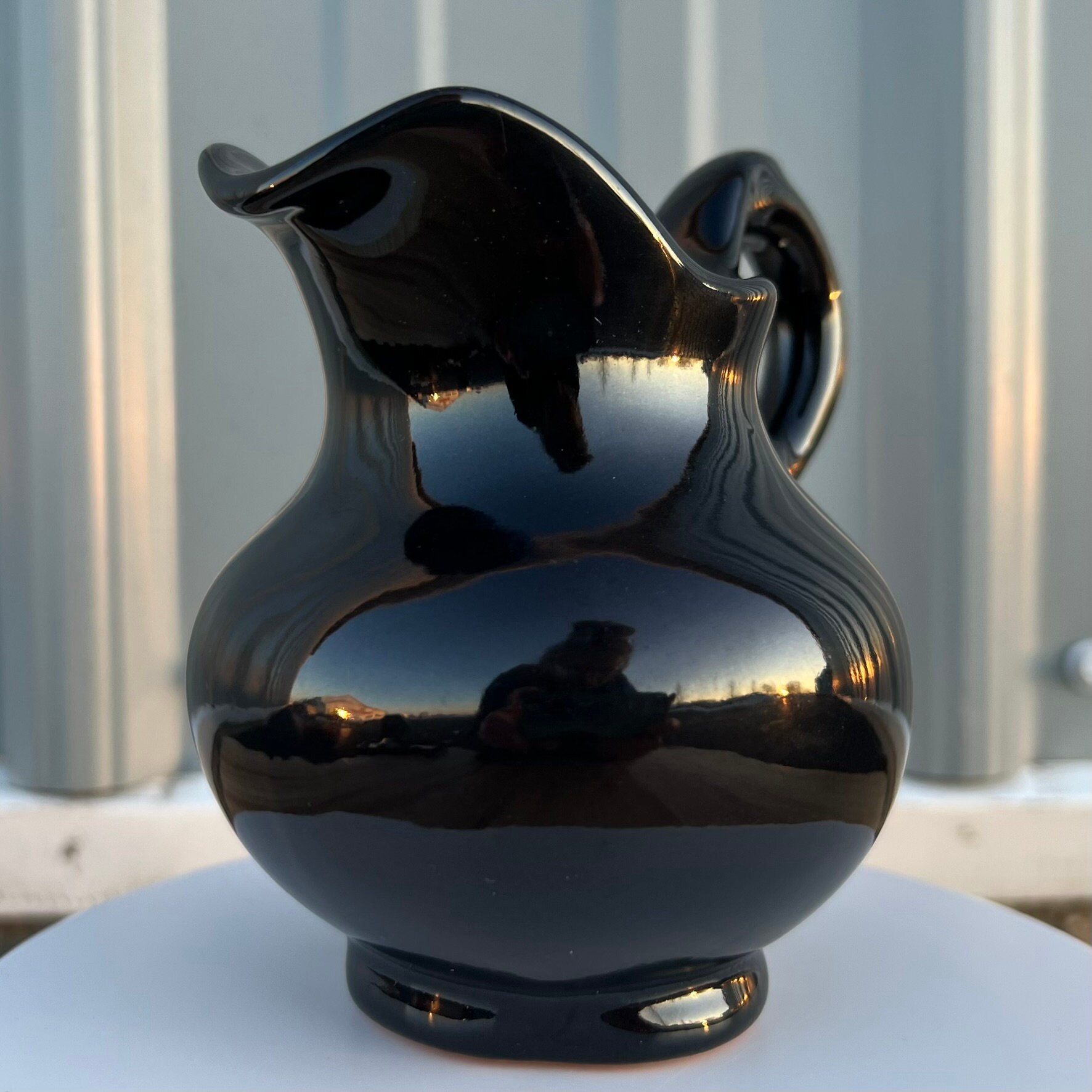 1950's Frankoma Jet Black Glossy Miniature Pitcher Gothic Glamorous ...