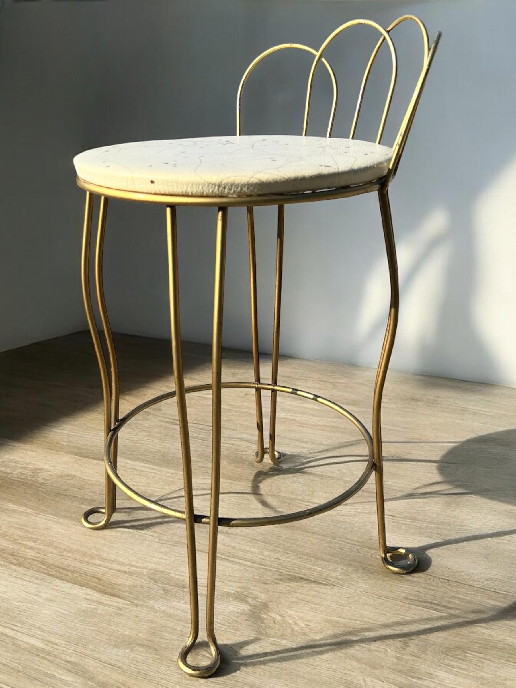 Brass vanity seat Etsy