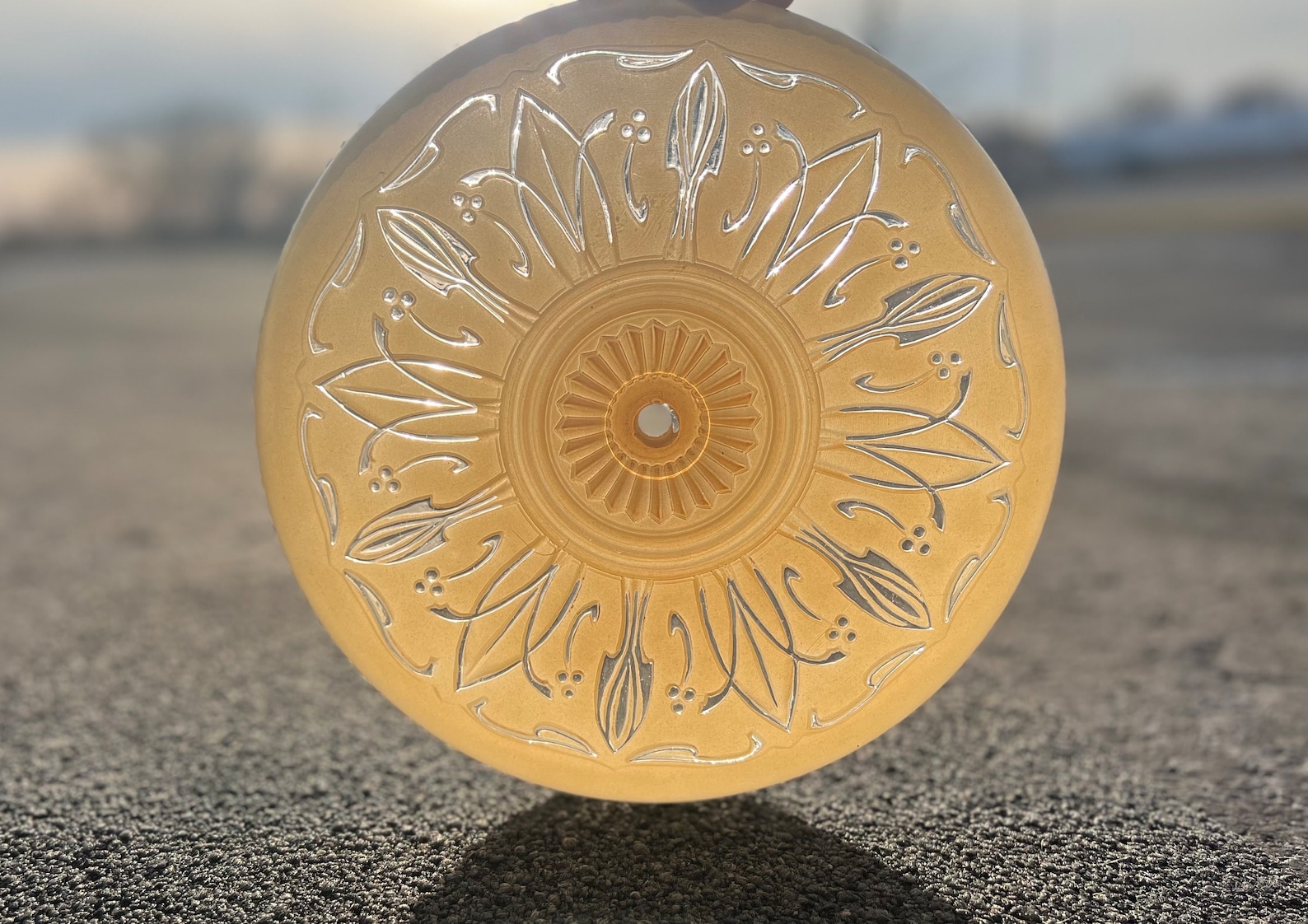 1940s Art Deco Ceiling Light: Scalloped Lead Glass, Mid Century Modern ...