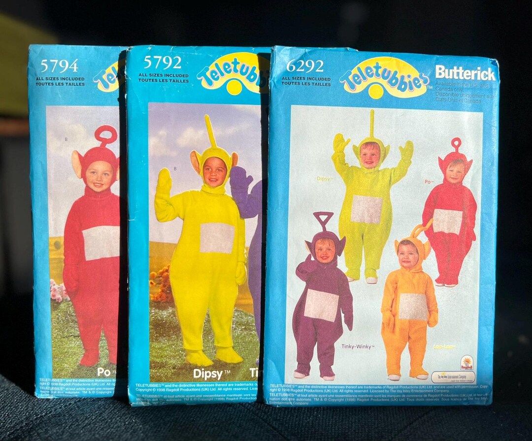 Butterick Teletubbies Costumes Uncut Sewing Patterns All Sizes Infants ...