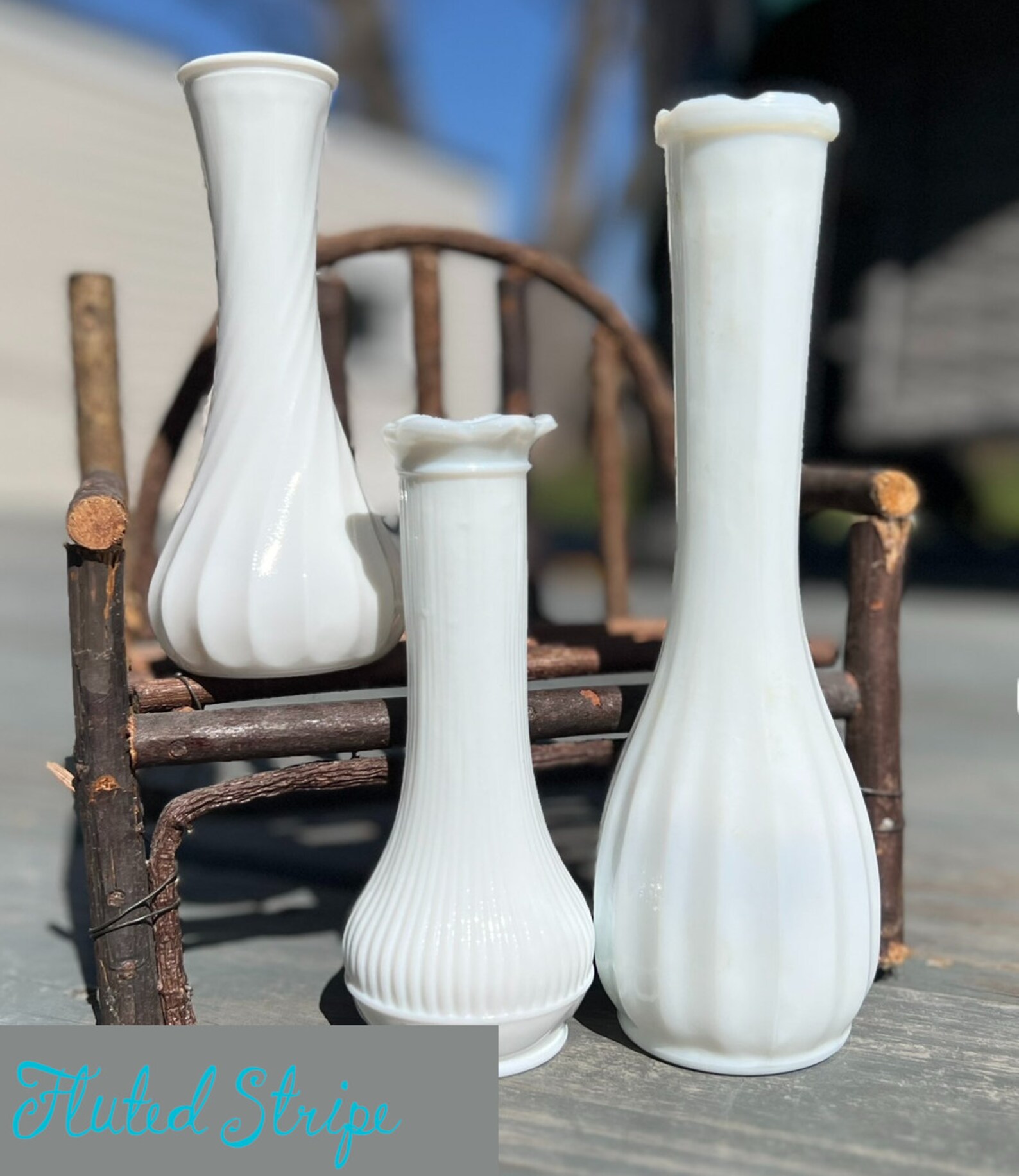 LOTS of Milk Glass Vases Hoosier Randall Brody Anchor Hocking Hobnail ...