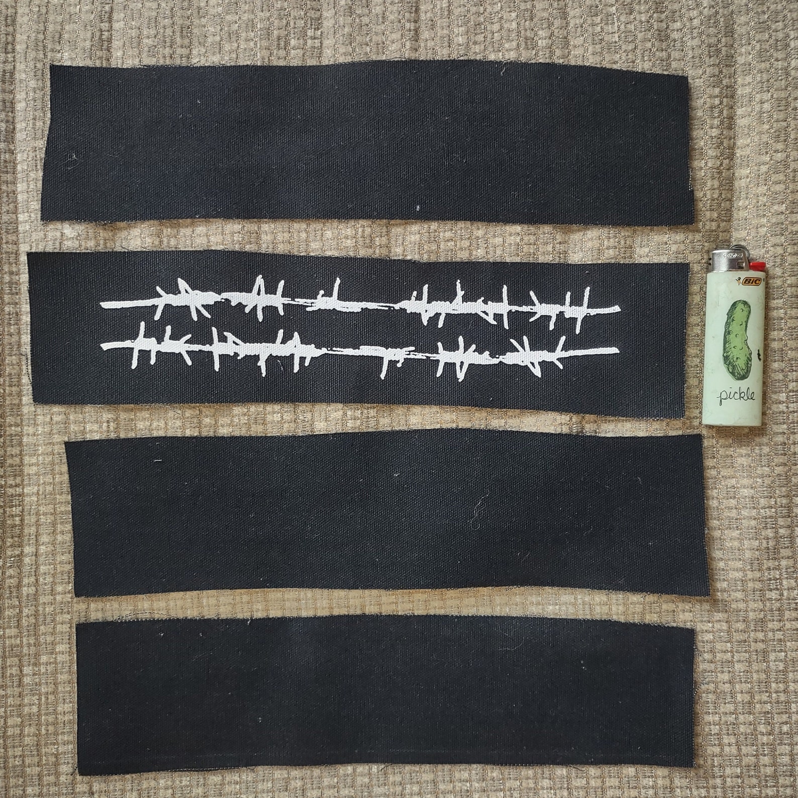 Barbed Wire Strip Patch - Screen Printed Patch - Punk - Hardcore - Etsy