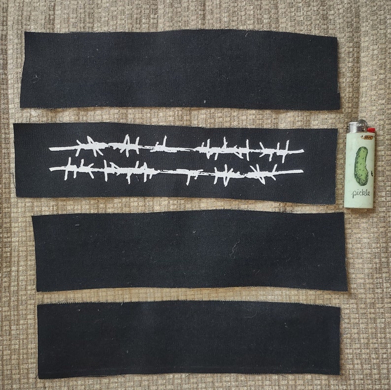 Barbed Wire Strip Patch - Screen Printed Patch - Punk - Hardcore - Etsy