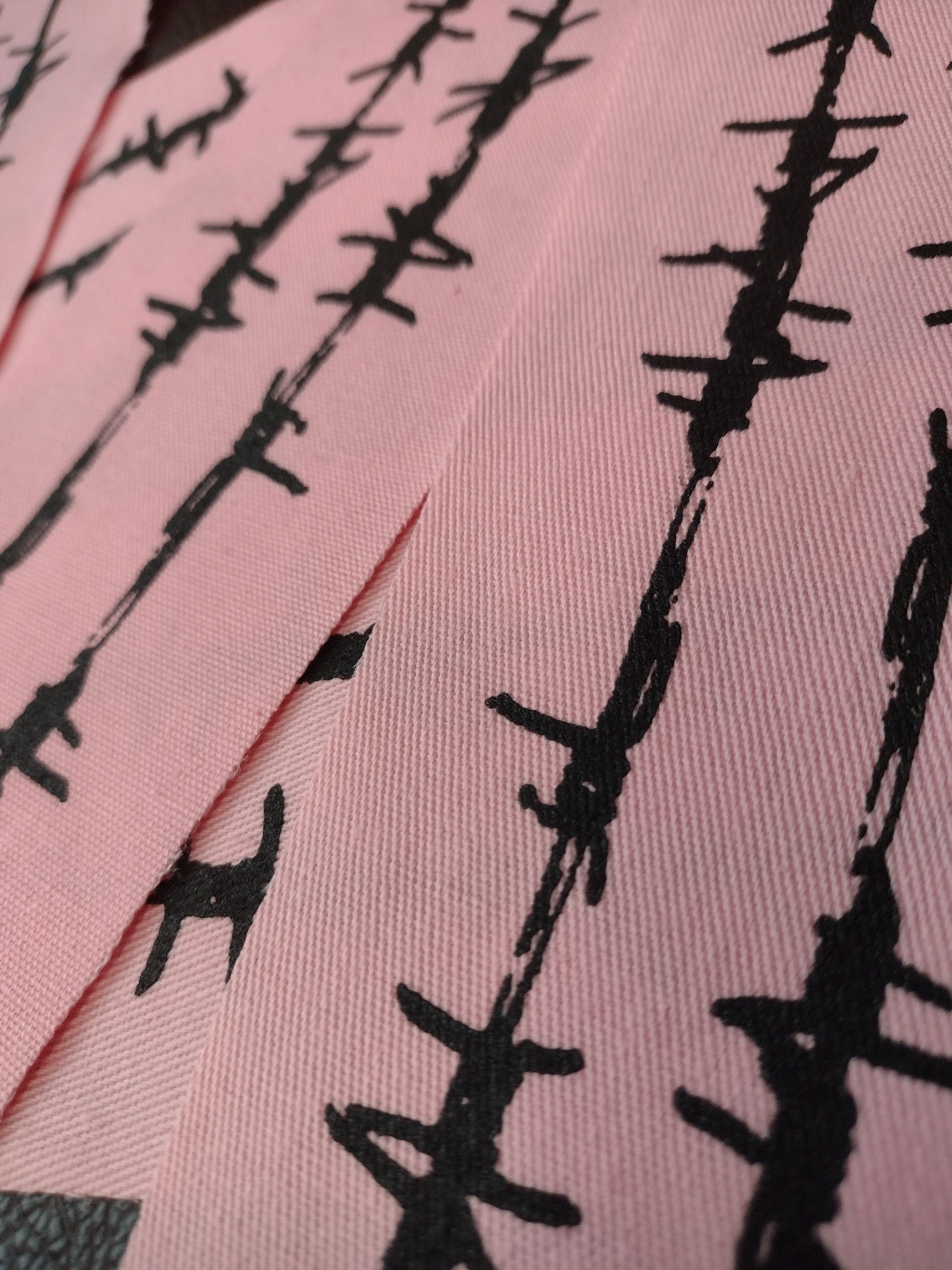 Barbed Wire Strip Patch - PINK - Screen Printed Patch - Punk - Hardcore ...