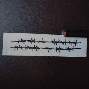 Barbed Wire Strip Patch - WHITE - Screen Printed Patch - Punk ...