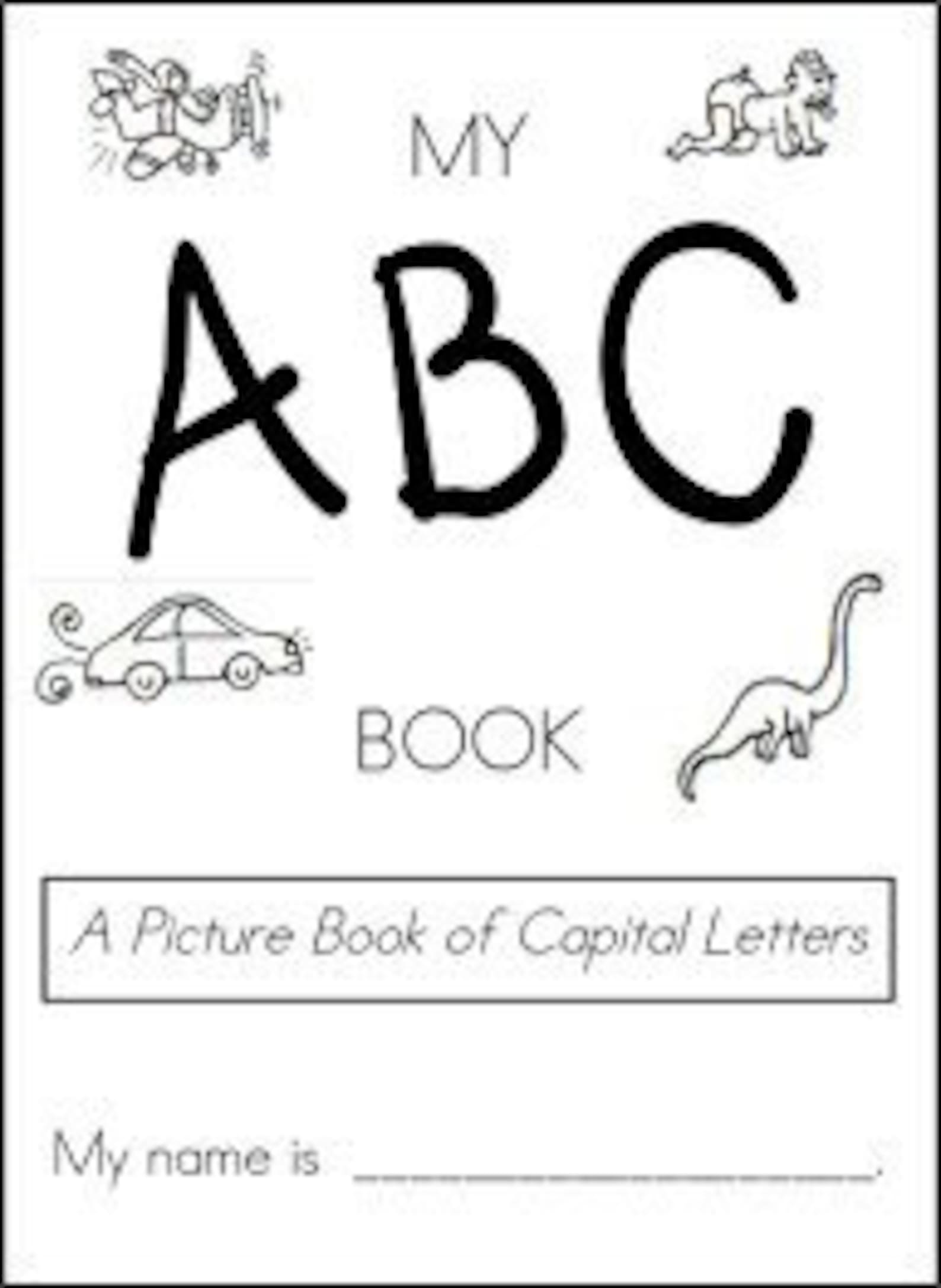 ABC Coloring Book, Picture Book of Capital Letters - Etsy