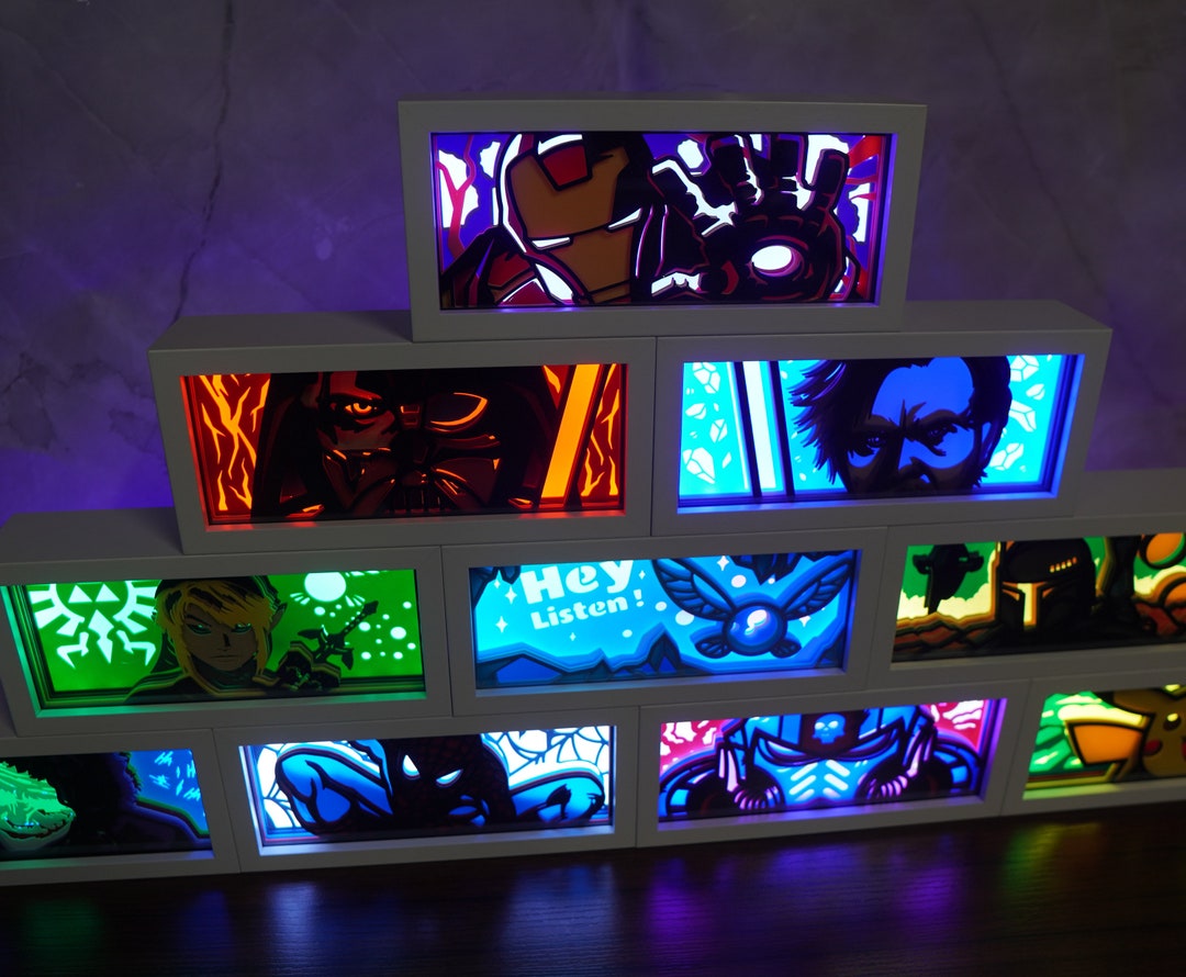 Custom Character LED Light Box Color Changing USB Plug Remote - Etsy