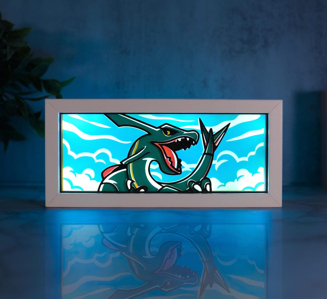 Rayquaza - LED Night Light | Color Changing | USB Plug + Remote (fan ...