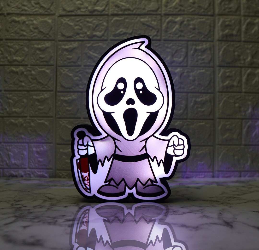 Lámpara LED Ghost Face / Cambio de color / Enchufe USB Control remoto ...