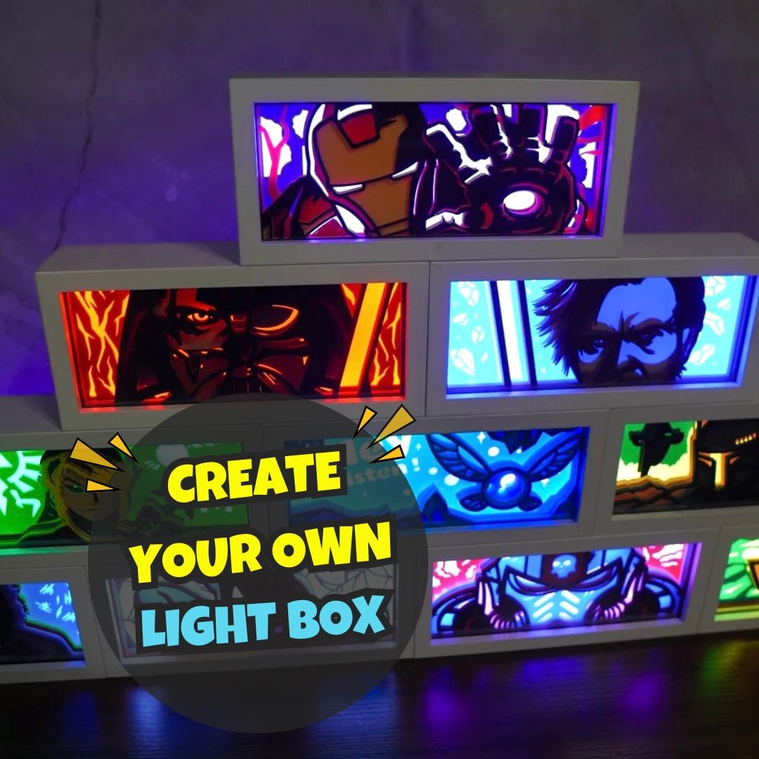 Custom Character - LED Light Box | Color Changing | USB Plug + Remote ...