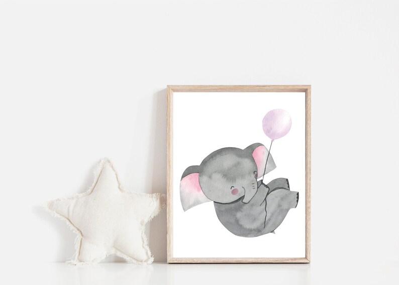 Cute Baby Elephant Boho Nursery Decor Neutral Color Print - Etsy