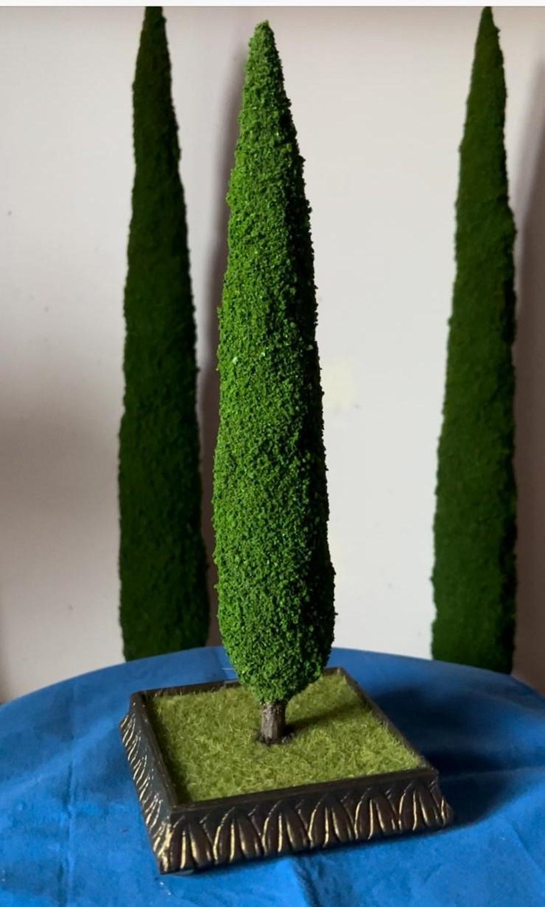 Miniature Cypress (artificial Bonsai) With Base and Worked Frame. for ...