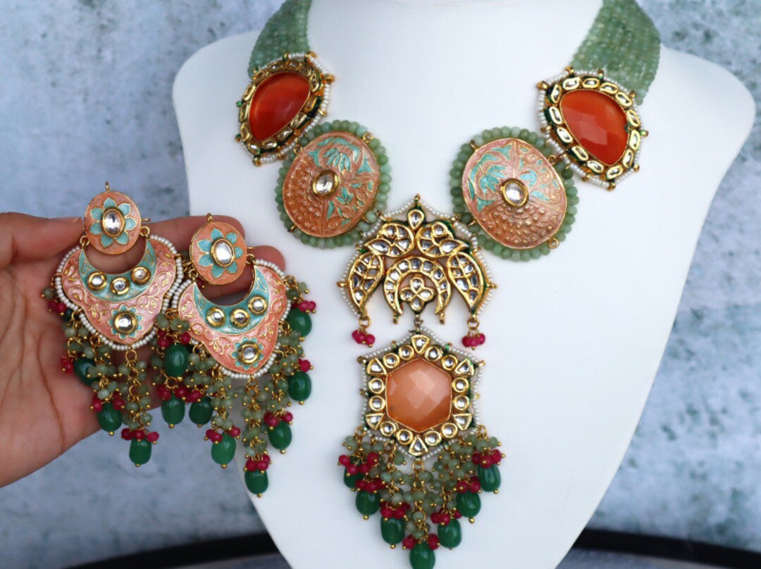Extravagantly Bold and Beautiful Hand Made Necklace and Earrings Set - Etsy